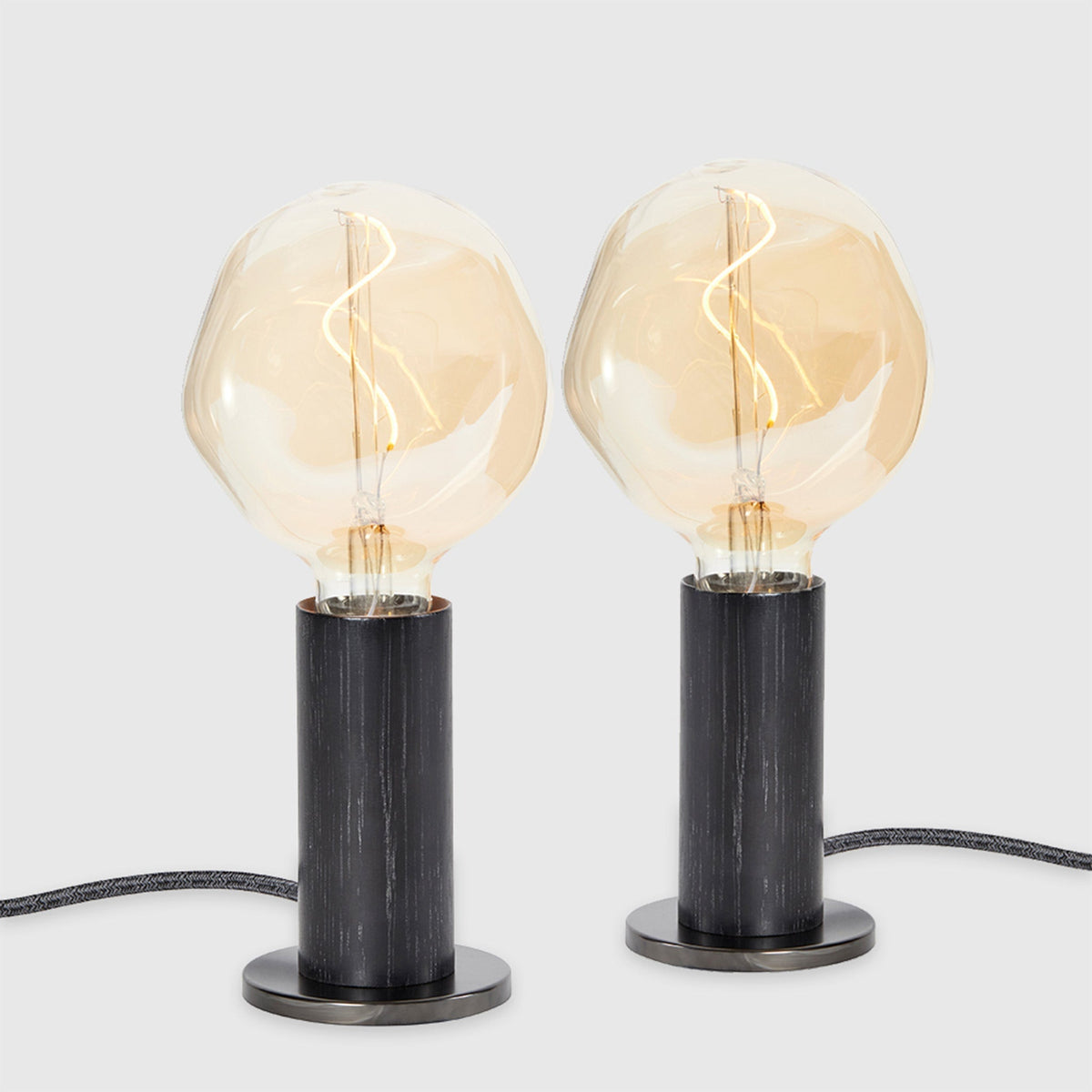 Knuckle Table Lamp in Blackened Oak + Voronoi I - Set of 2 | E27 ...